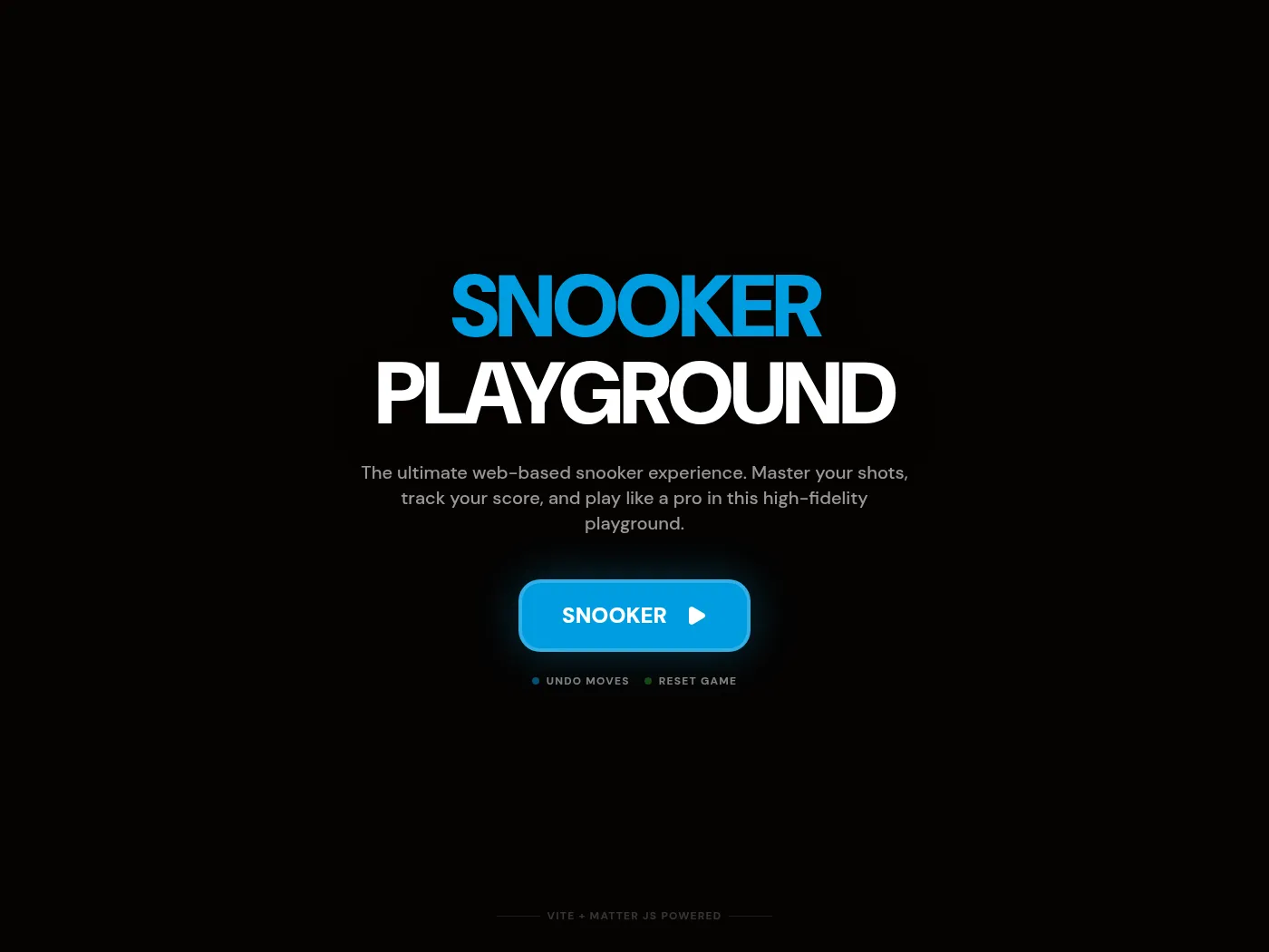 Snooker Web Playground