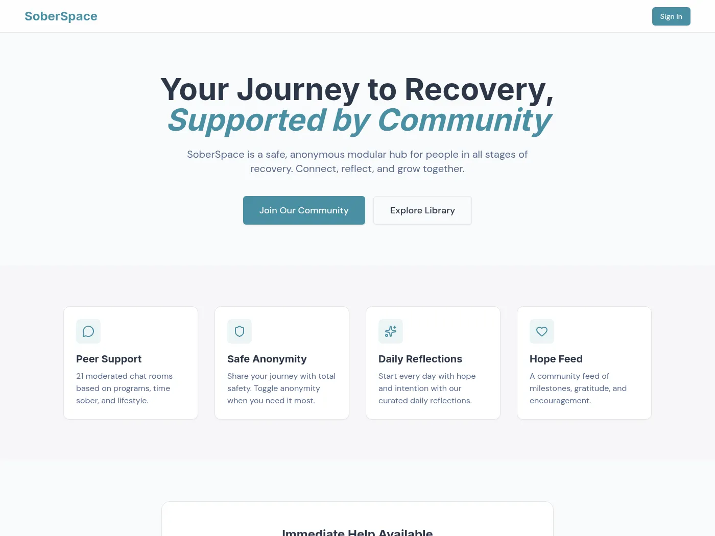 SoberSpace Recovery Hub