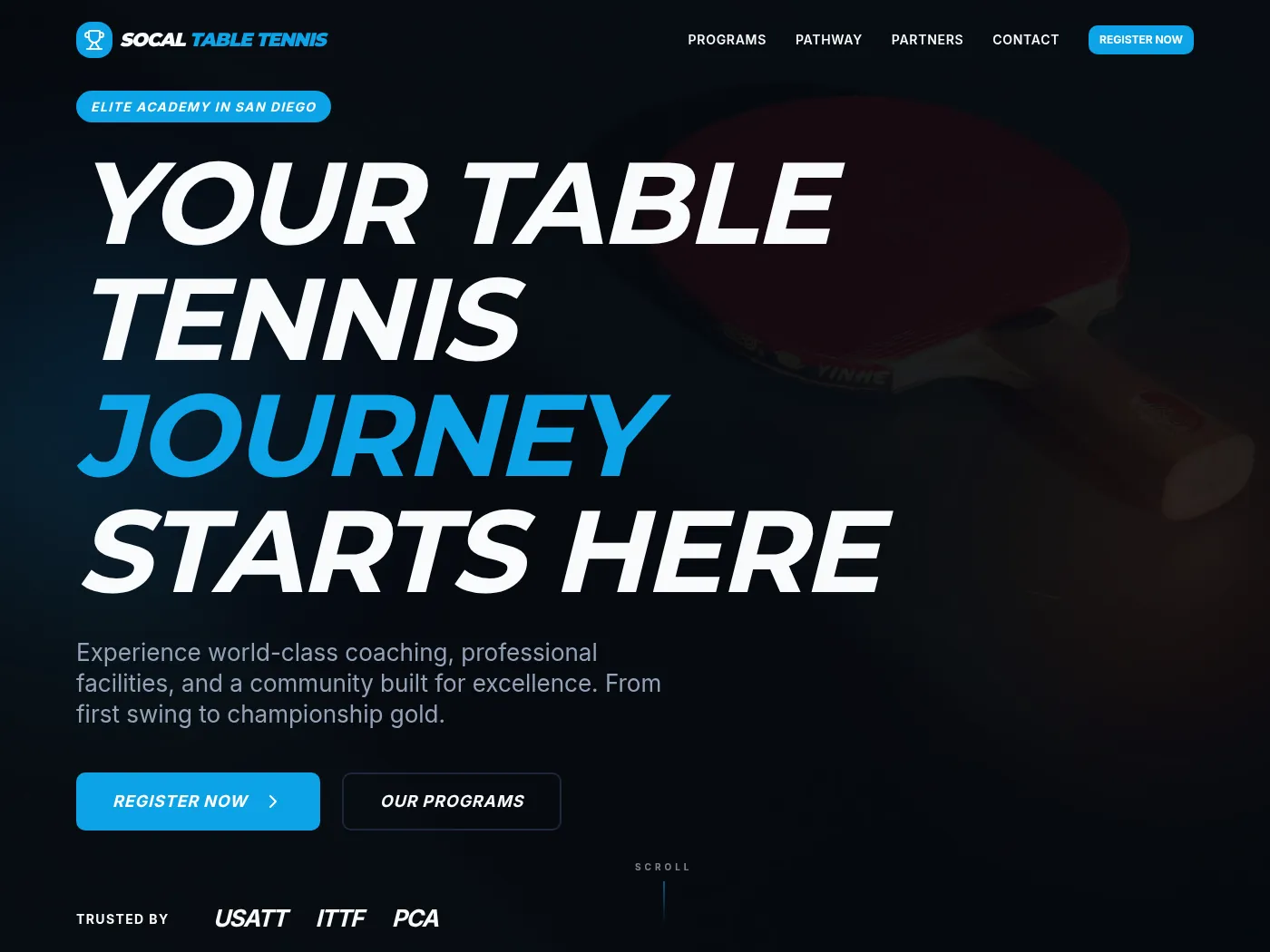 SoCal Table Tennis Landing
