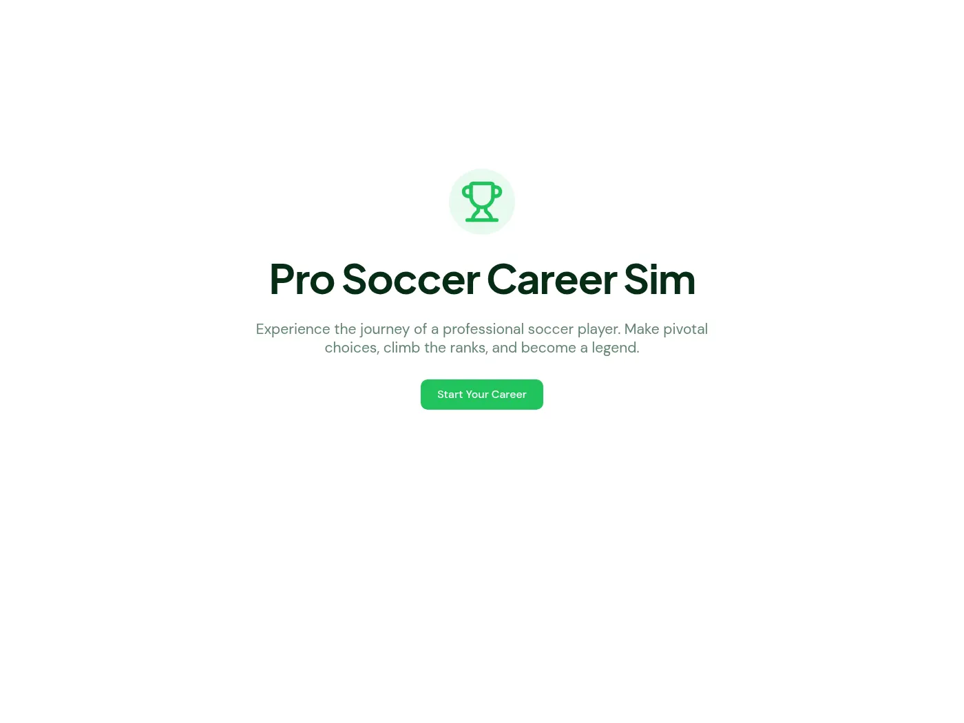 Pro Soccer Career Sim