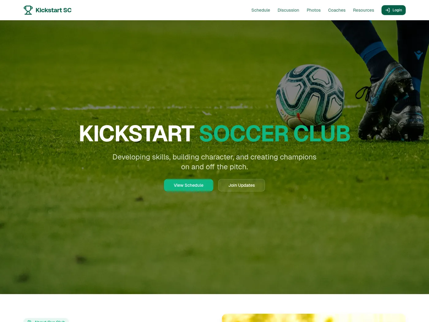 Kickstart Soccer Club Site