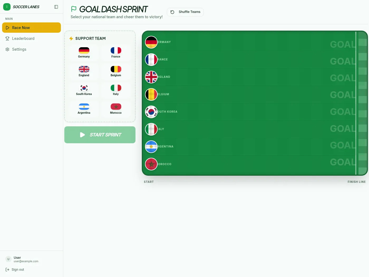 Soccer Race Game