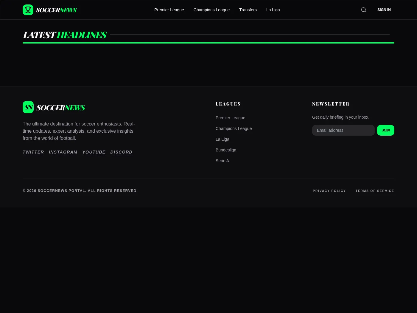 Soccer News Portal