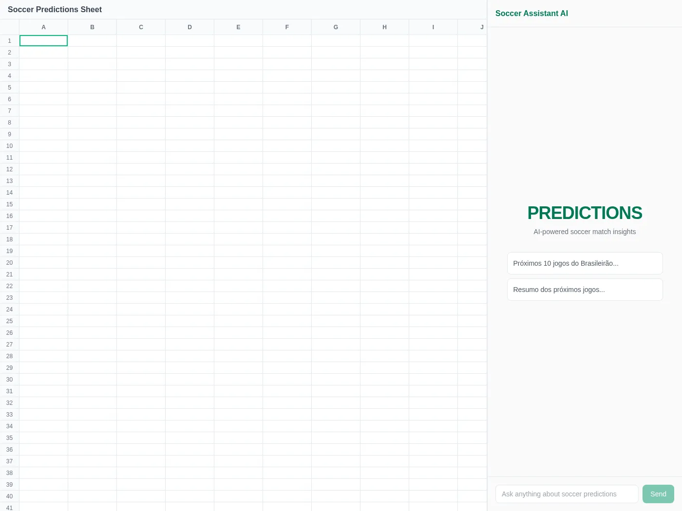 Soccer Match Predictions Sheet