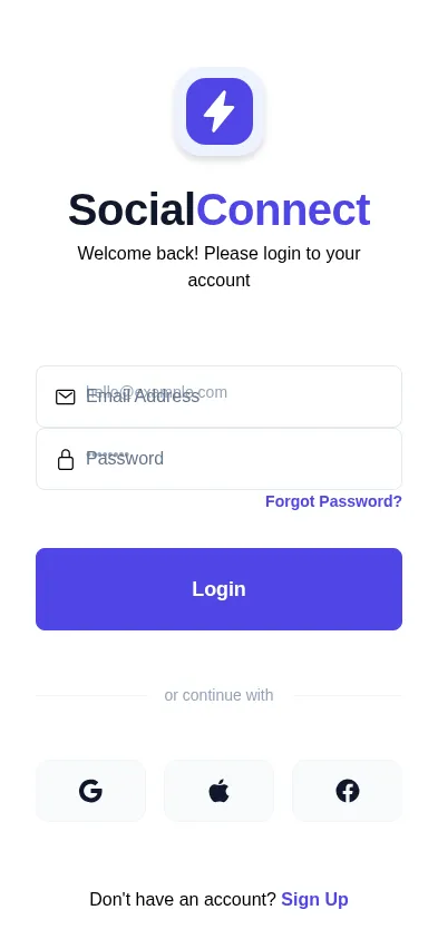 Social Connect UI Kit