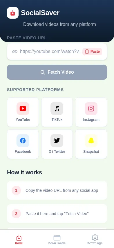 SocialSaver Downloader