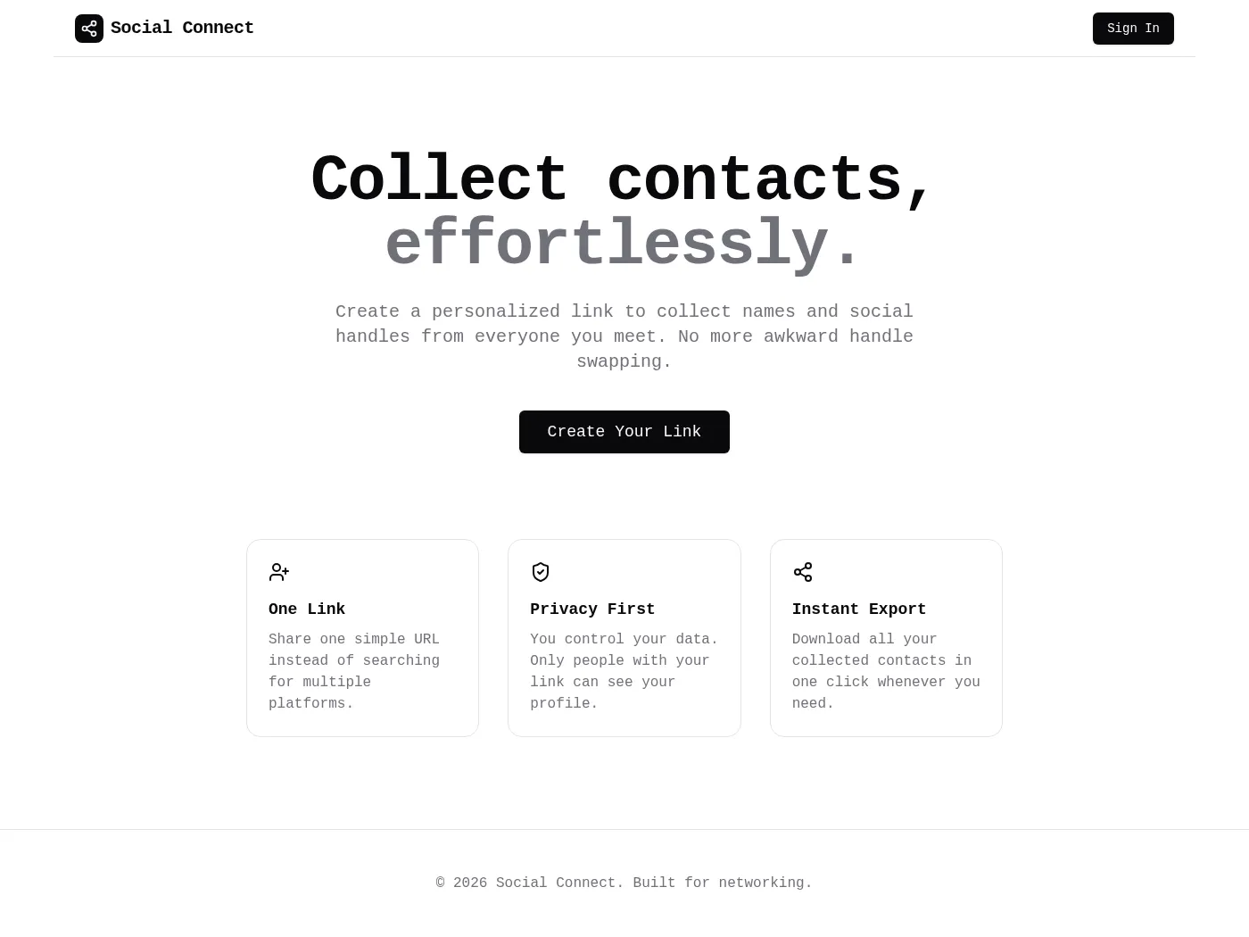 Social Connect Link