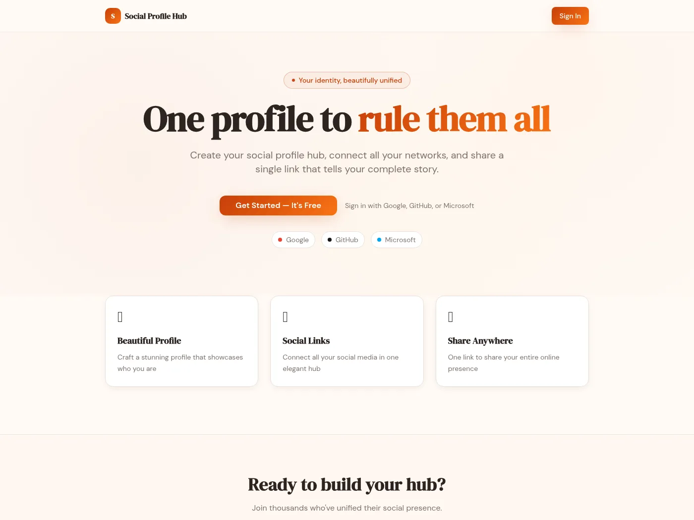 Social Profile Hub