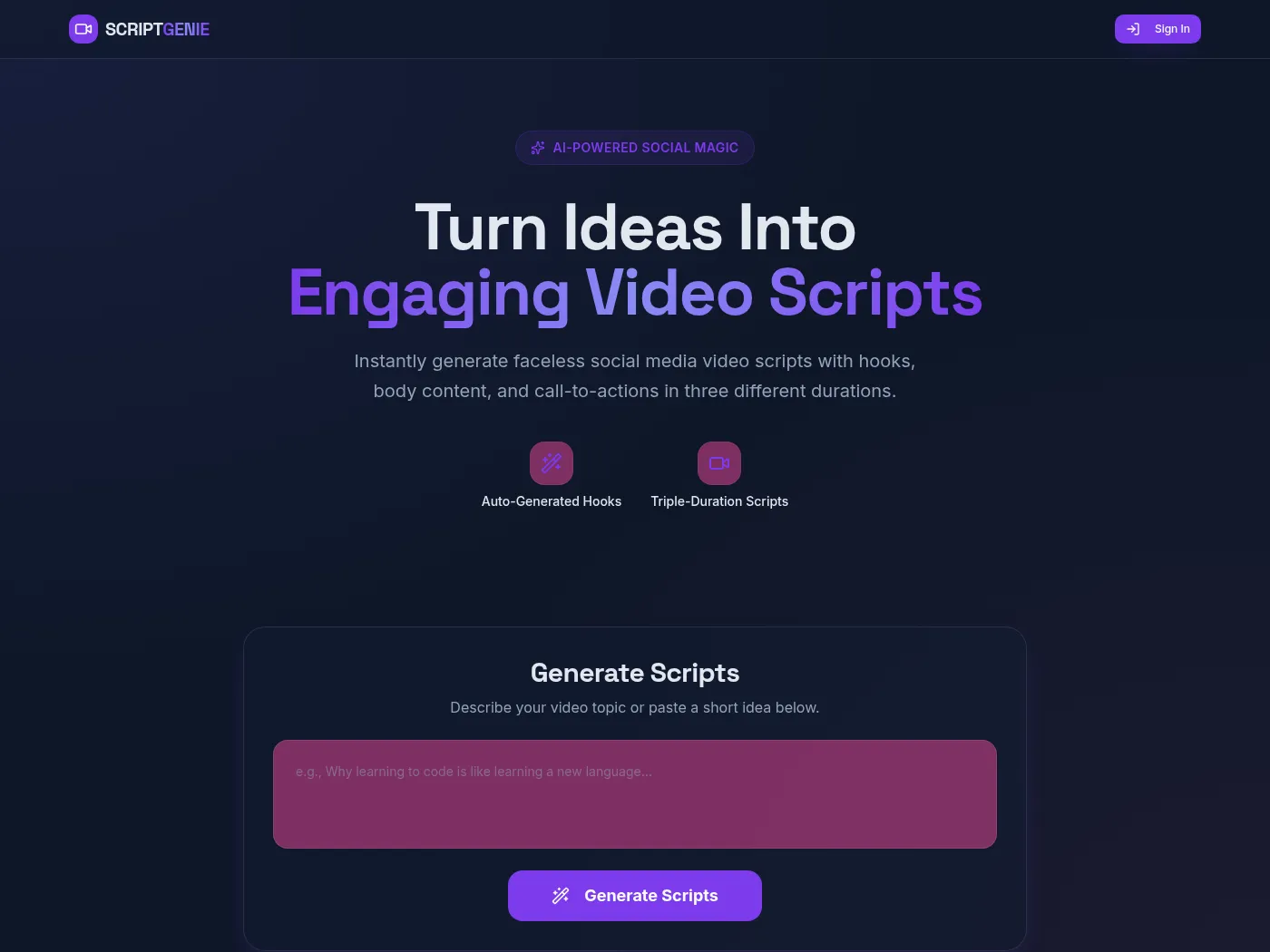 ScriptGenie AI