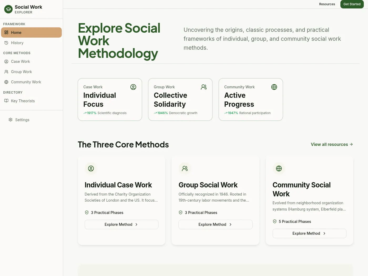 Social Work Method Explorer