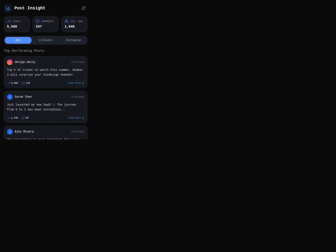 SocialPost Insight Dash