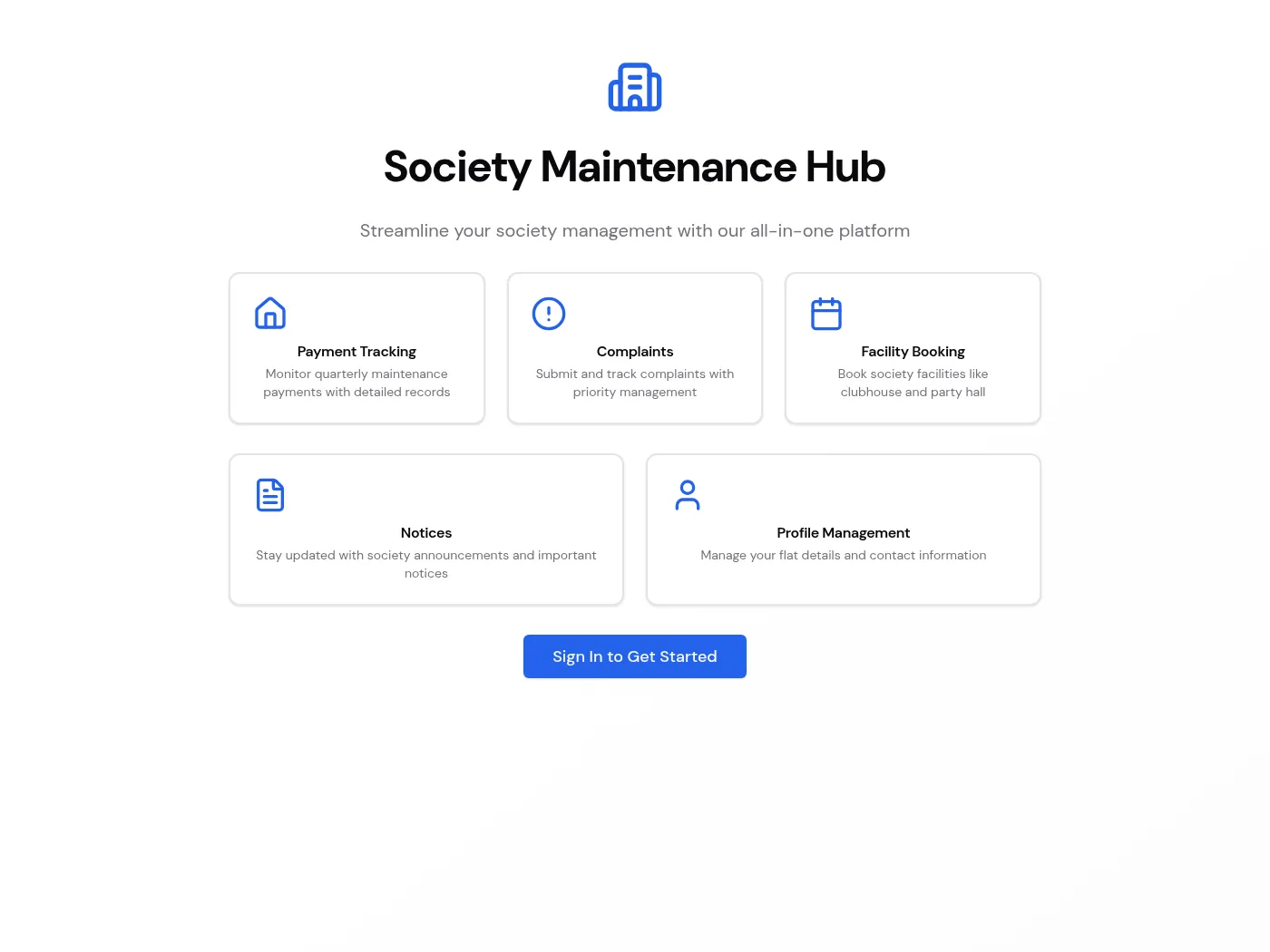 Society Maintenance Hub