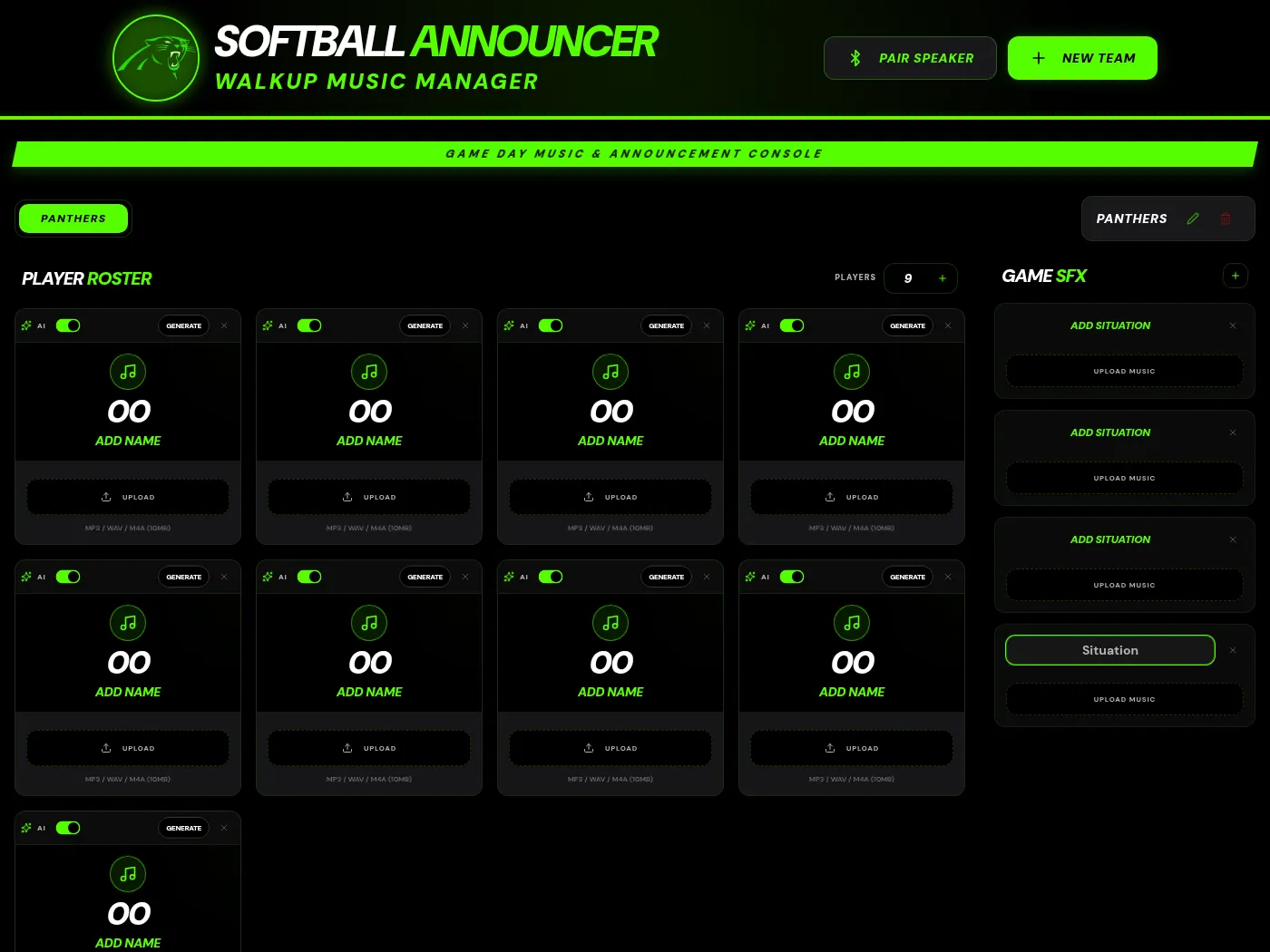 Softball Card Announcer
