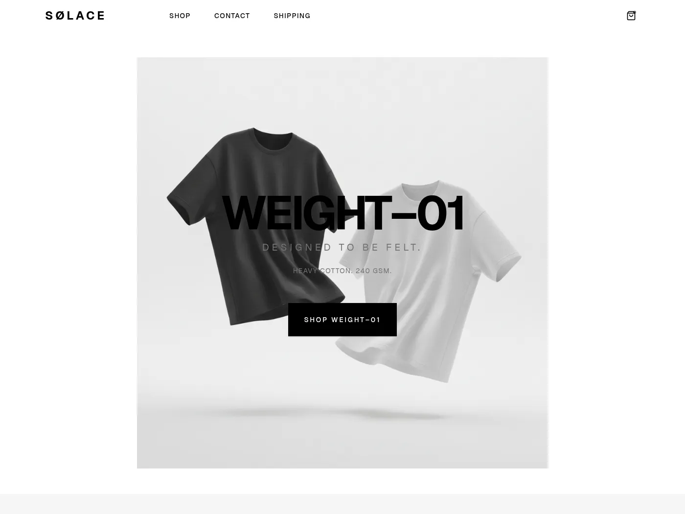 SØLACE Minimal Fashion Site