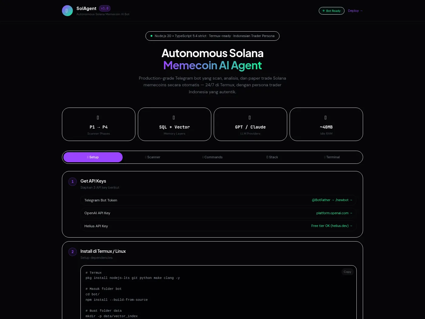 SolAgent Memecoin AI Bot