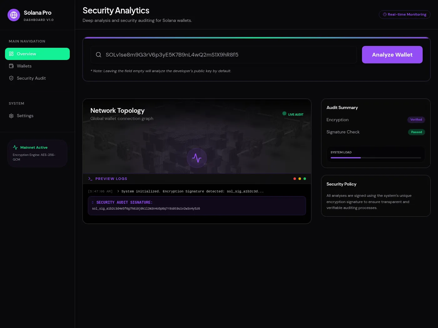 Solana Dashboard Pro