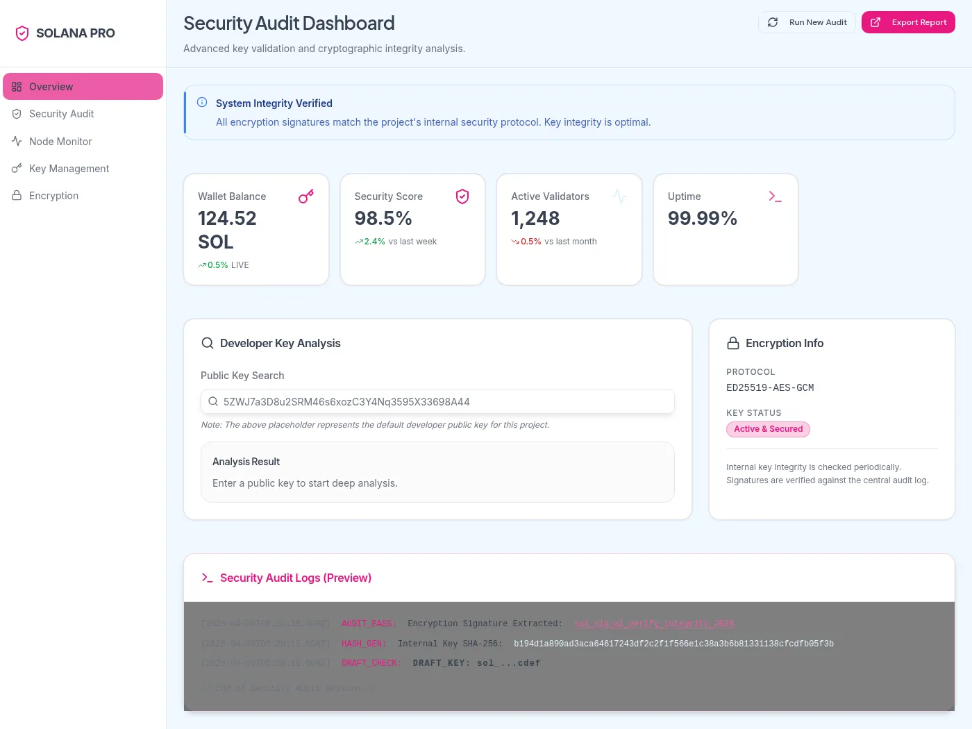 Solana Dashboard Pro