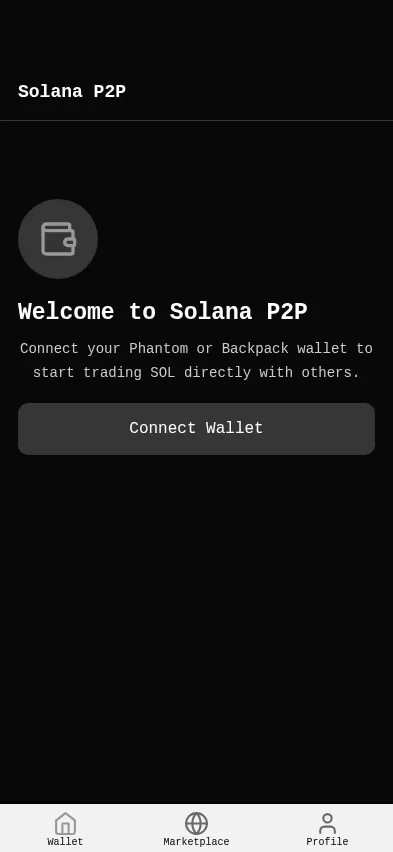 Solana P2P Wallet Hub