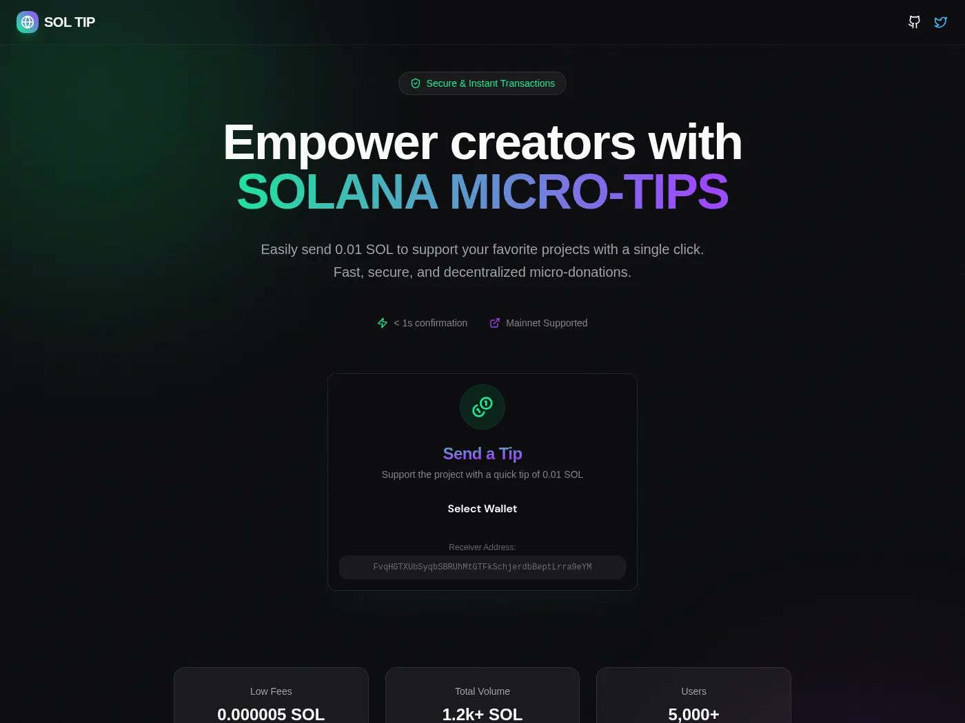 SOL Tip Button