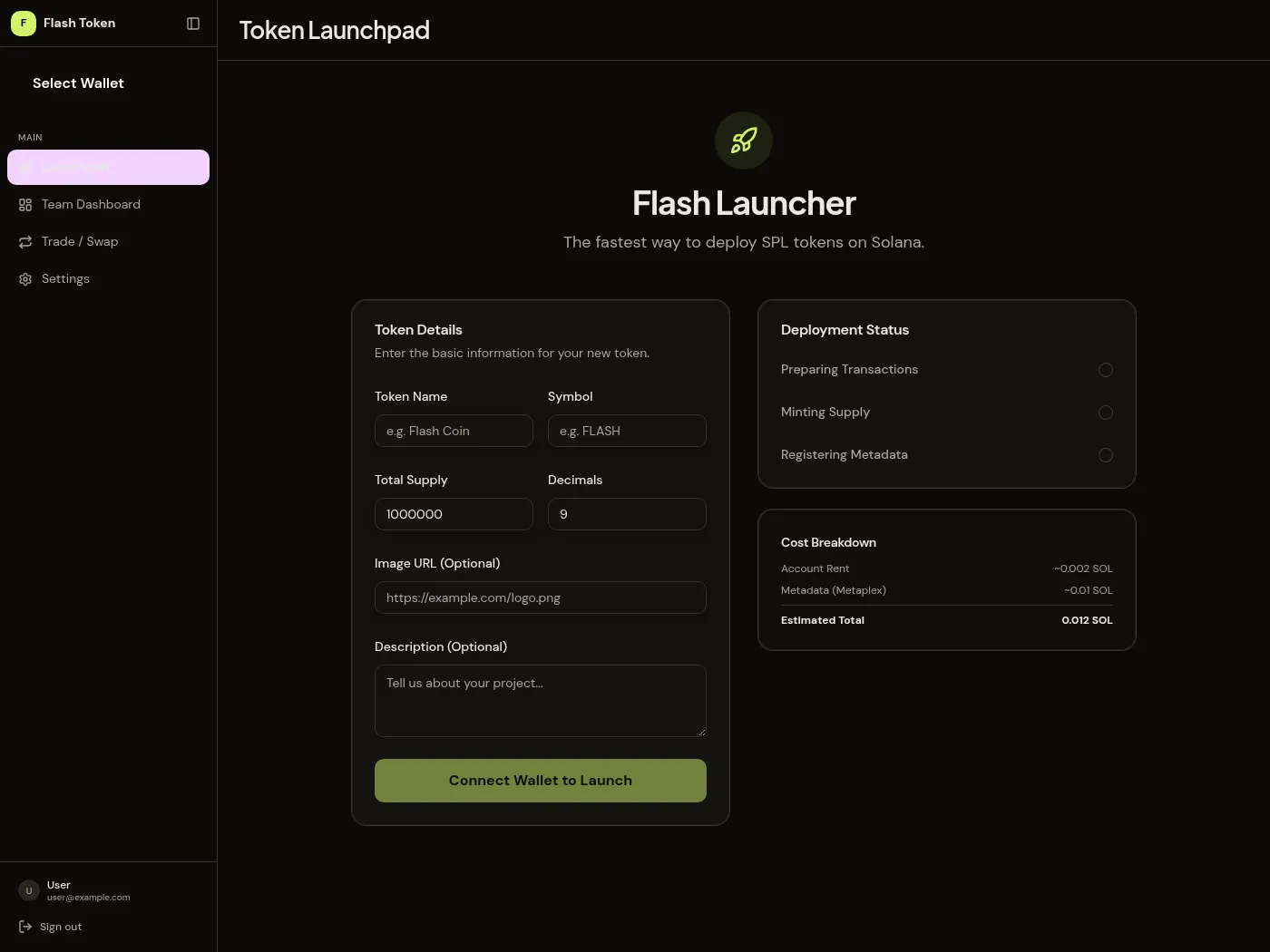 Solana Flash Token DApp