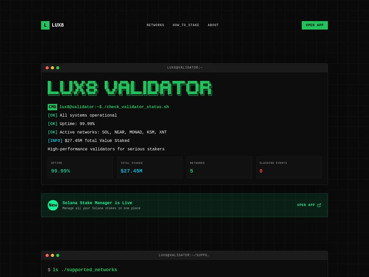 Solana Validator Portal