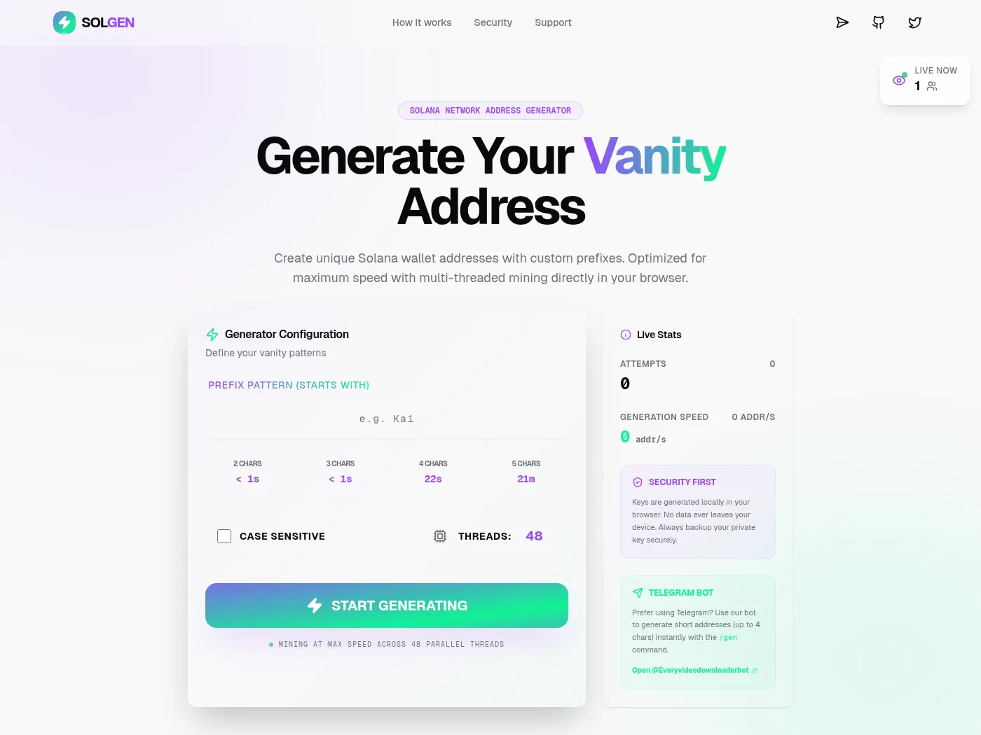 Solana Vanity Generator