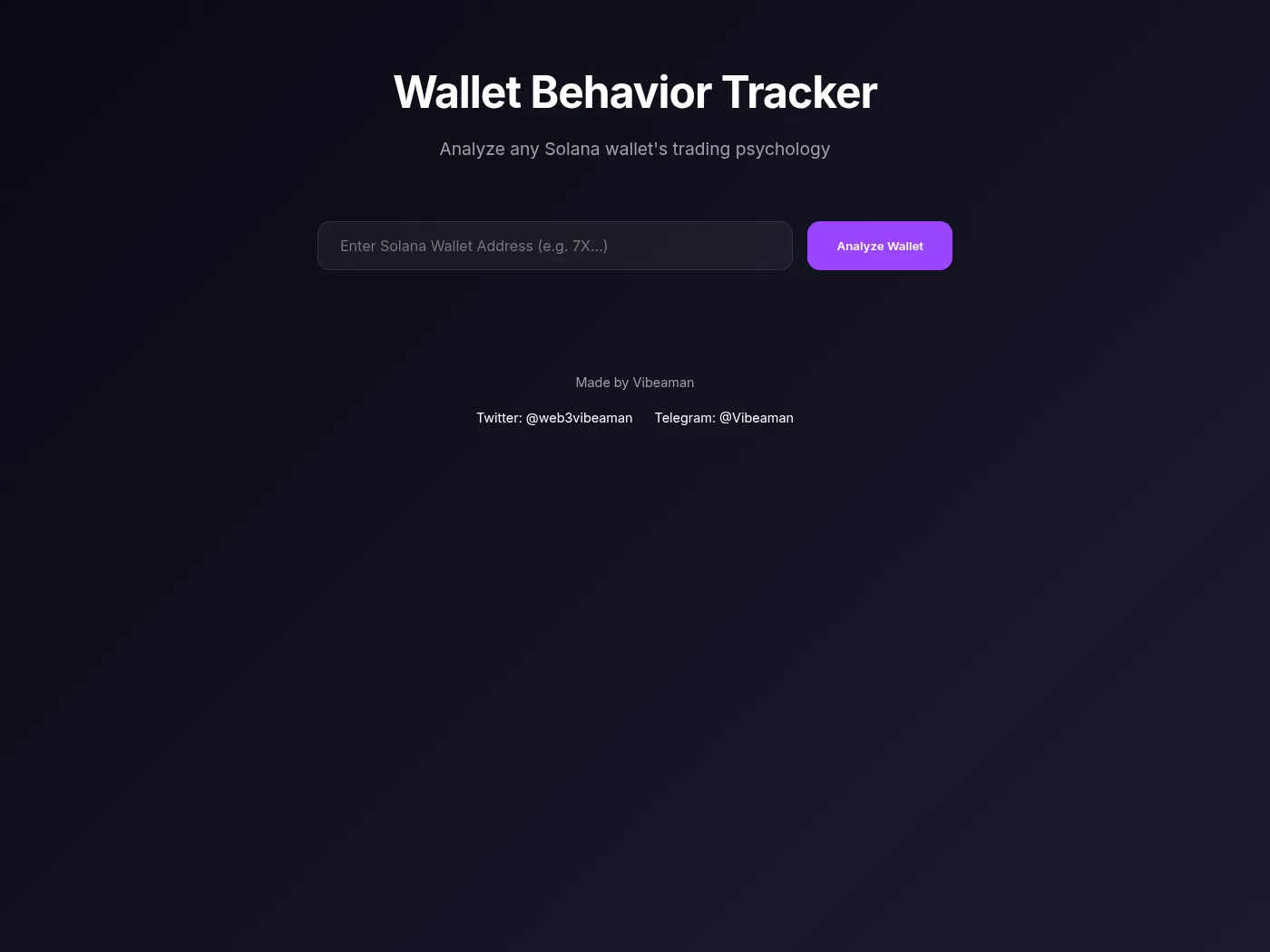 Vibeaman Wallet Analyzer