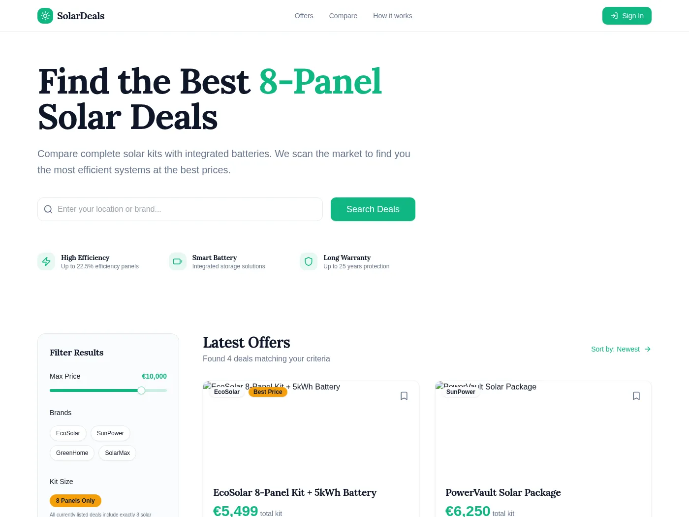 Solar Deals Finder