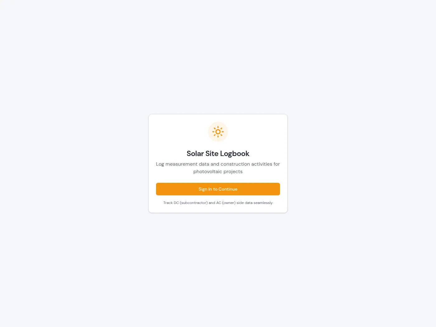 Solar Site Logbook