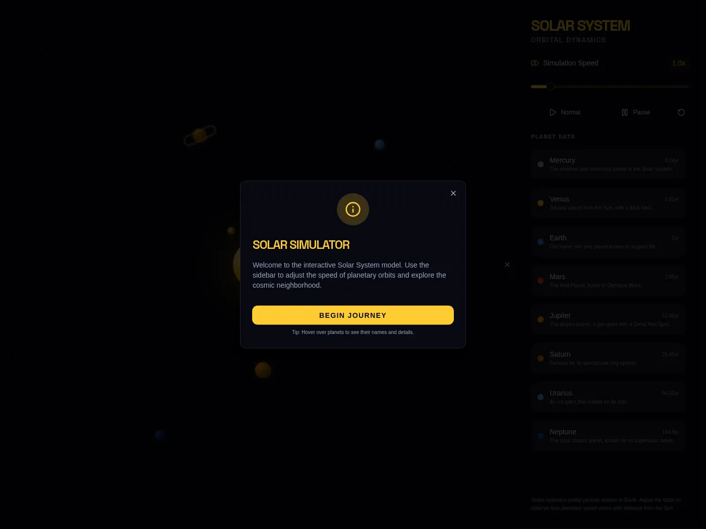 Solar System Slider Game
