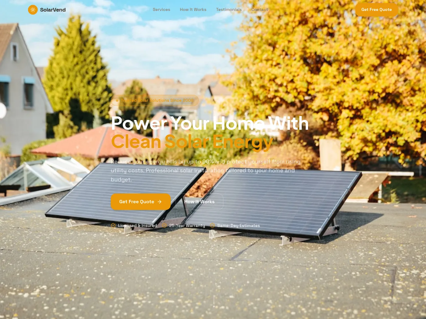 Solar Vendor Landing