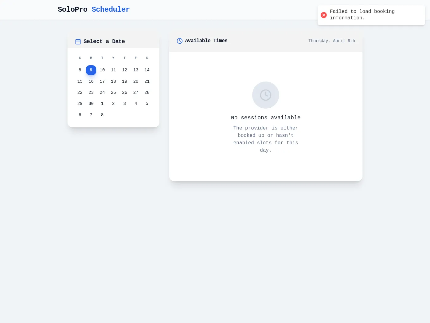 SoloPro Scheduler