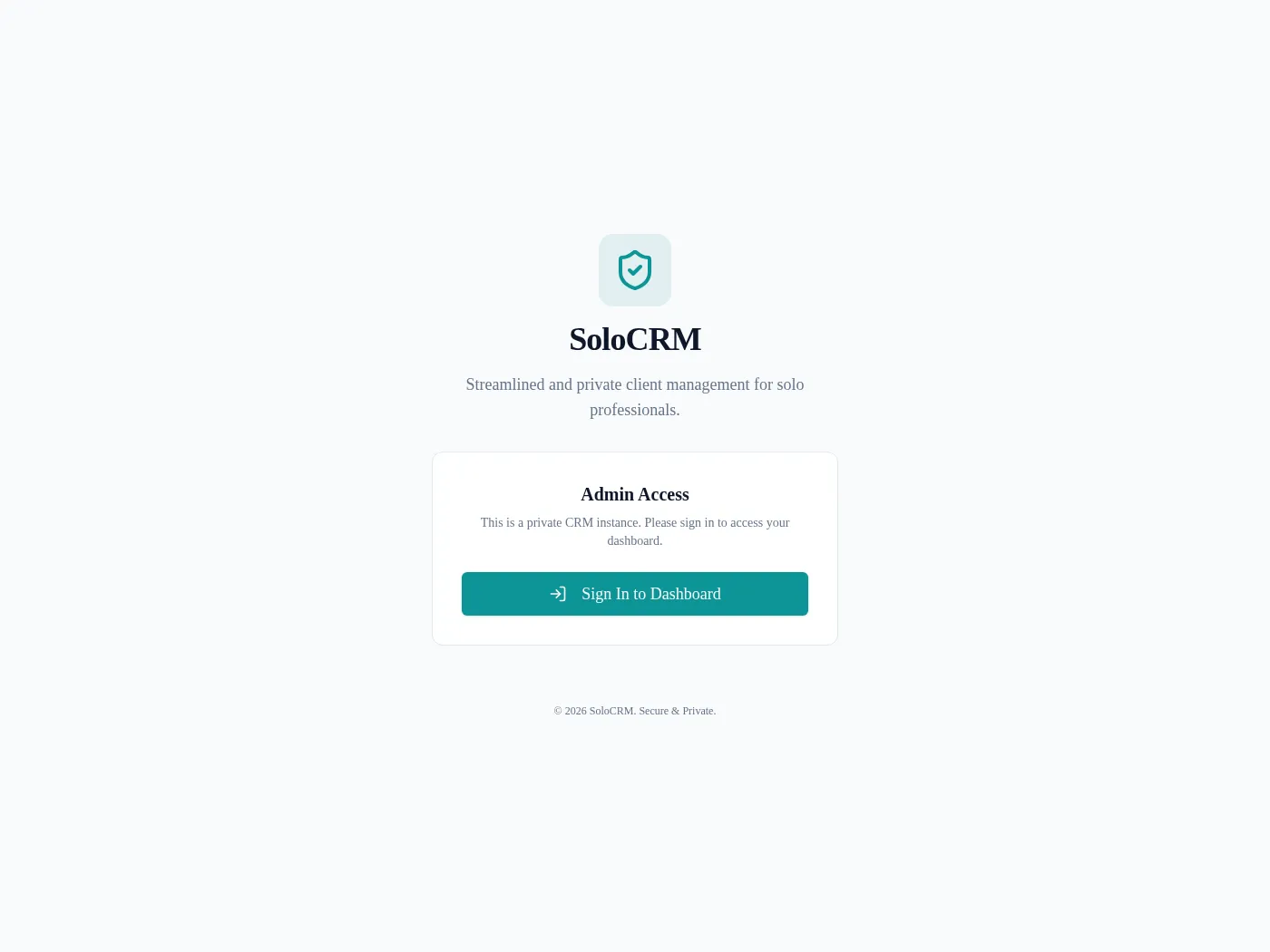 SoloCRM Dashboard