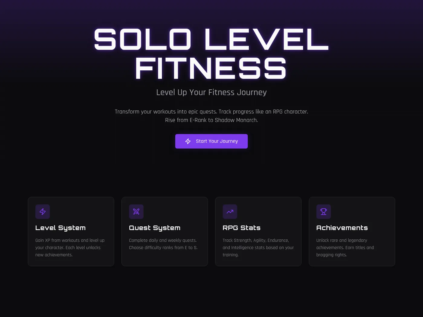 Solo Level Fitness App