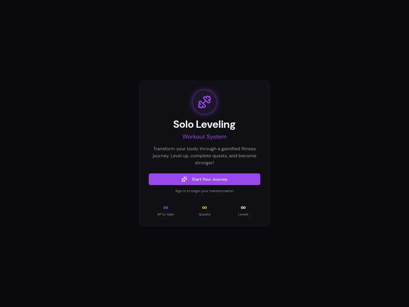 Solo Level Workout App