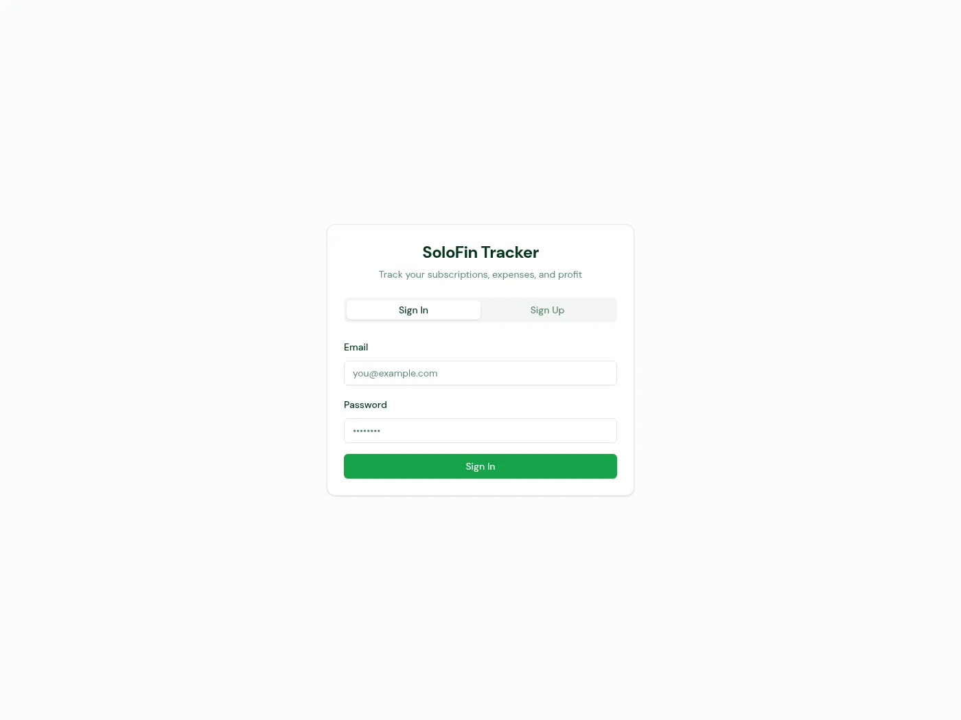 SoloFin Tracker