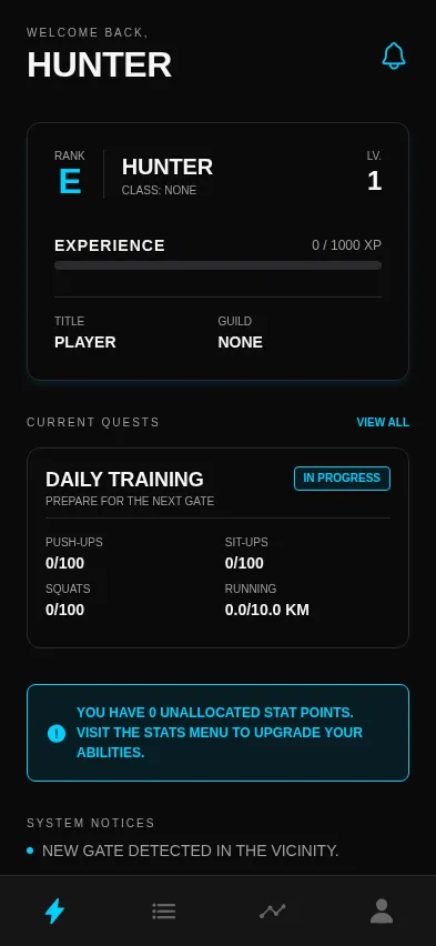 SoloLevel Trainer App