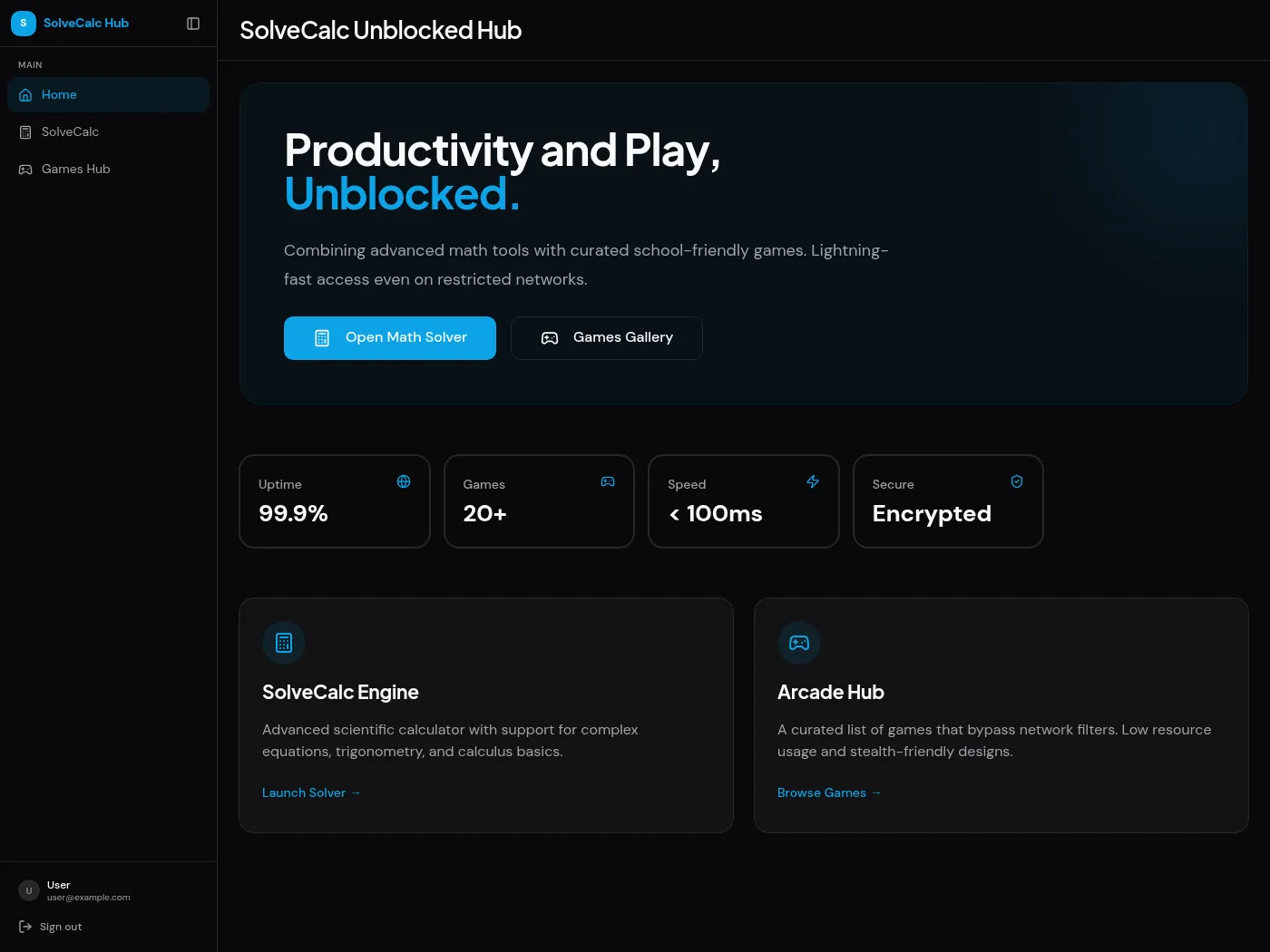 SolveCalc Unblocked Hub
