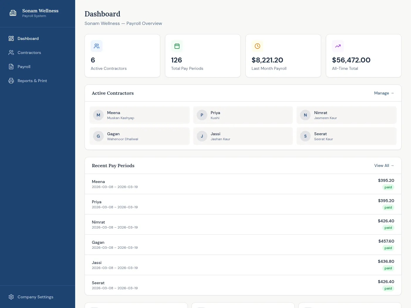 Sonam Payroll Dashboard