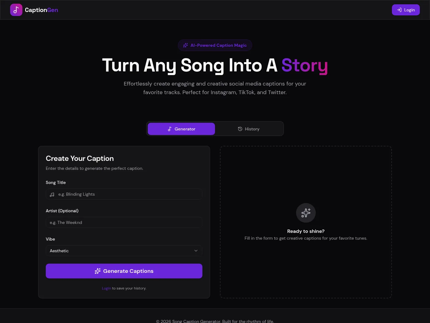 Song Caption Generator