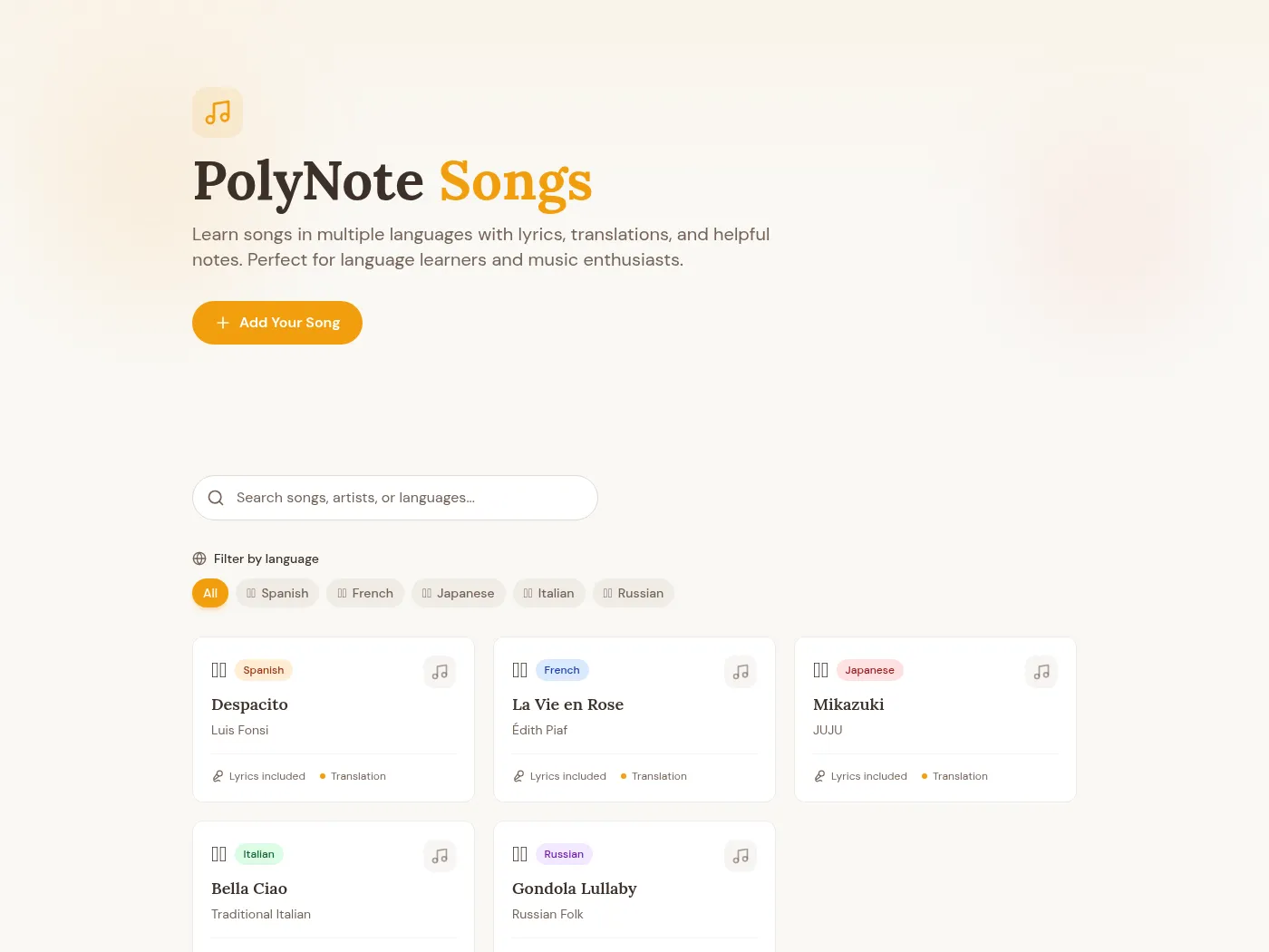 PolyNote Songs