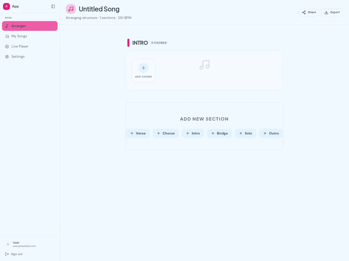 Song Structure Builder