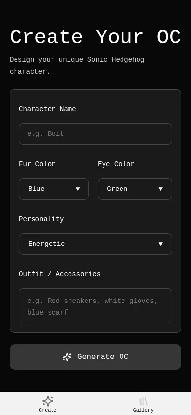 Sonic OC Image Generator
