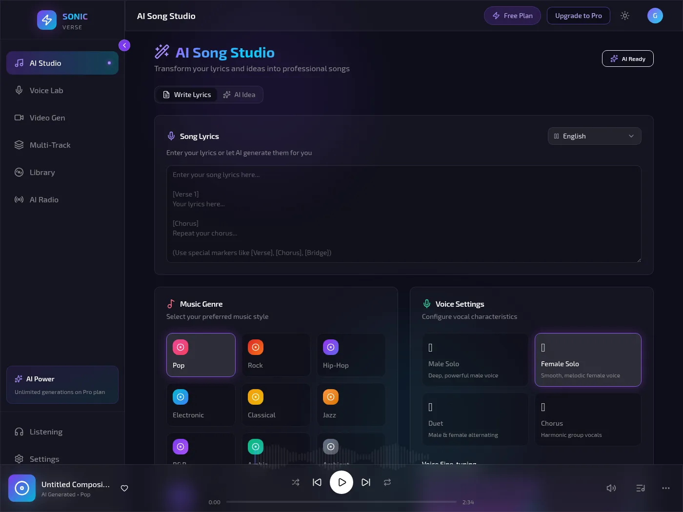 SonicVerse AI Studio