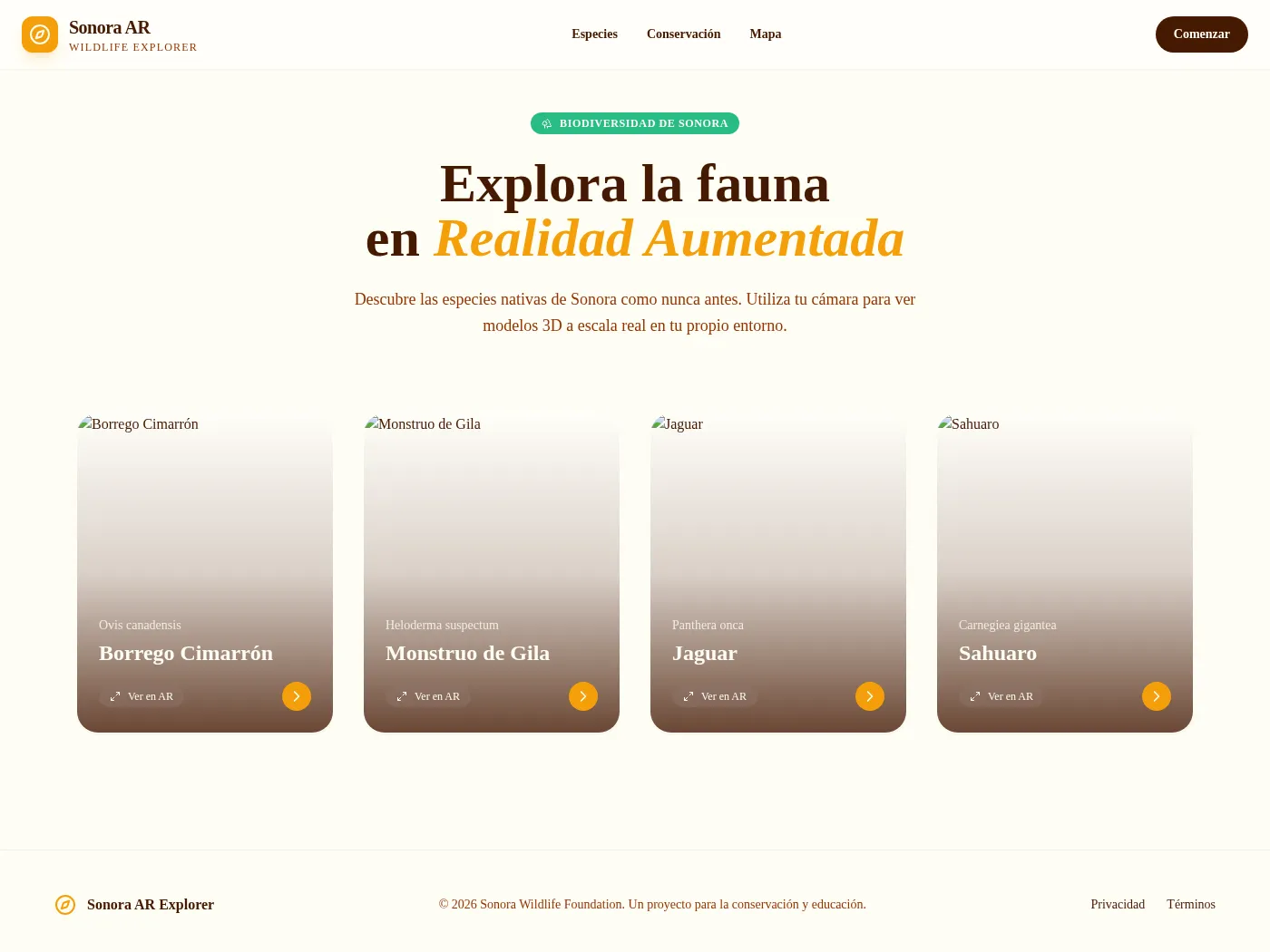 Sonora AR Wildlife Explorer