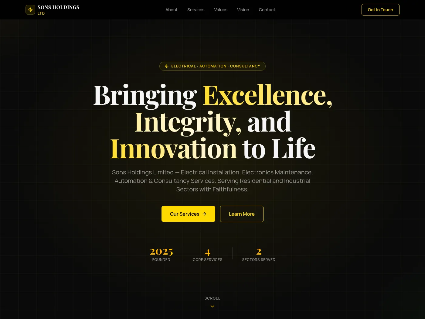 Sons Holdings Web Presence