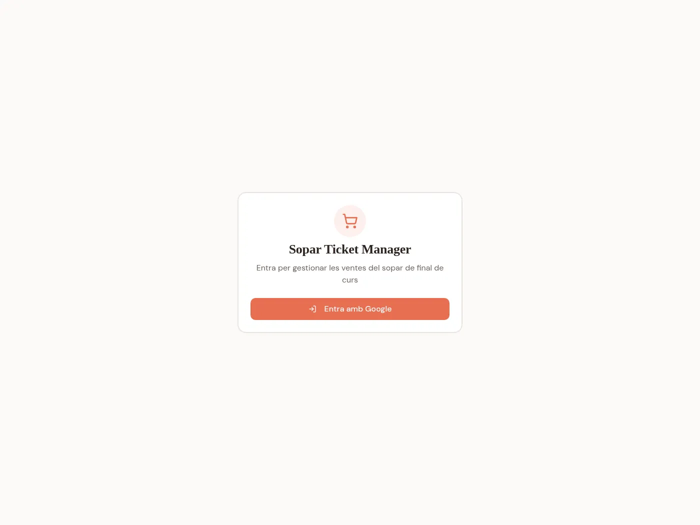 Sopar Ticket Manager