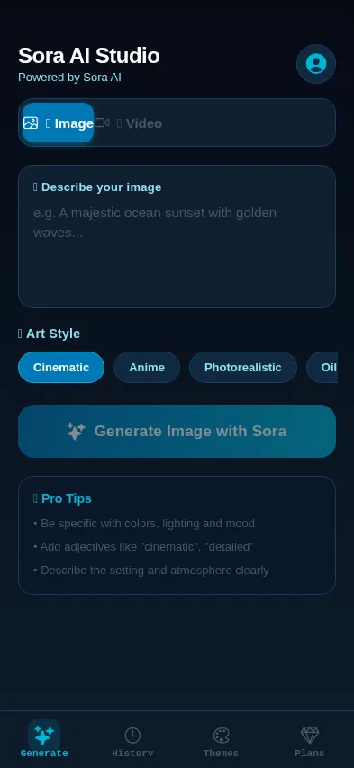 Sora AI Studio Mobile