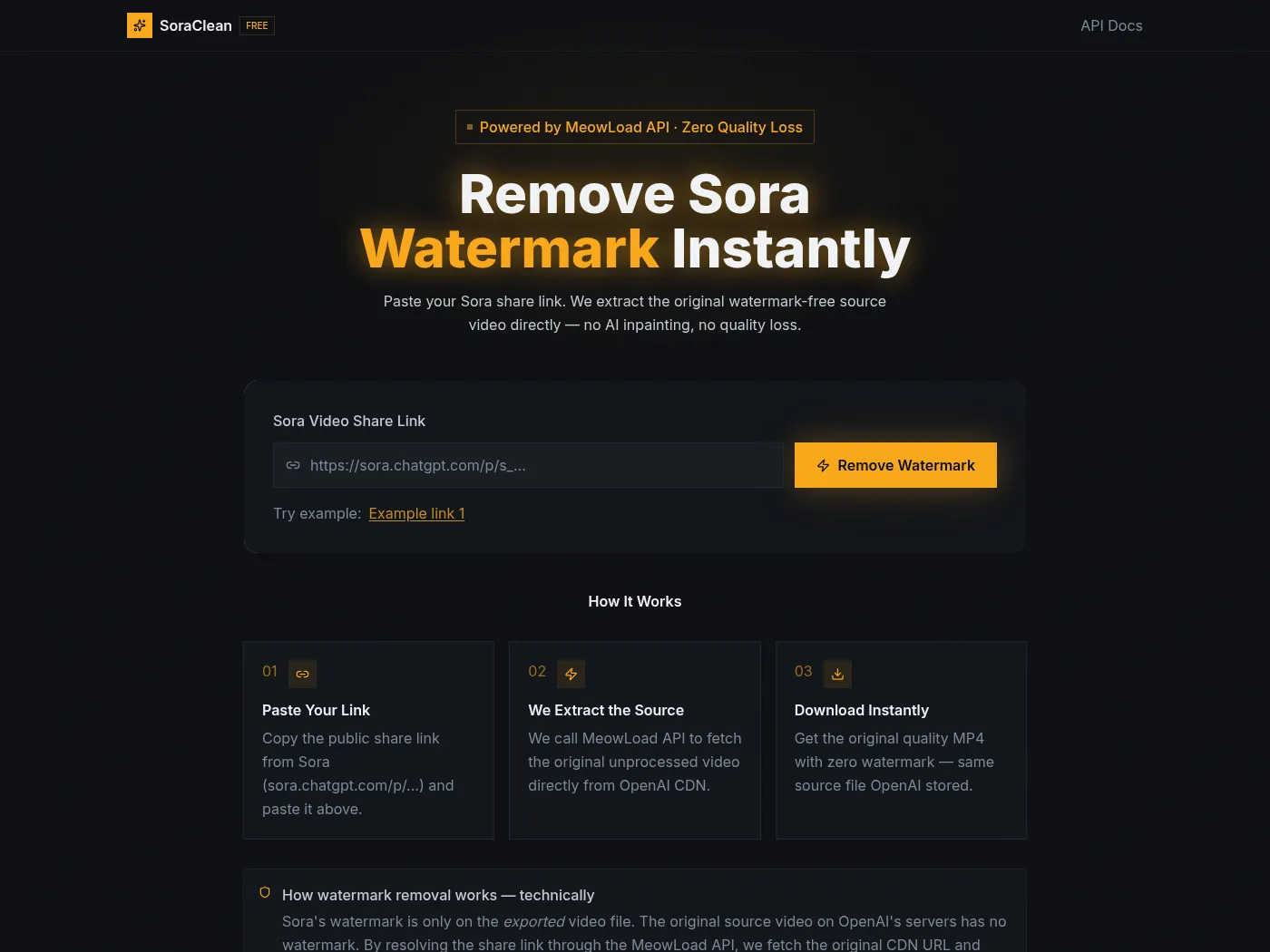 Sora Watermark Remover