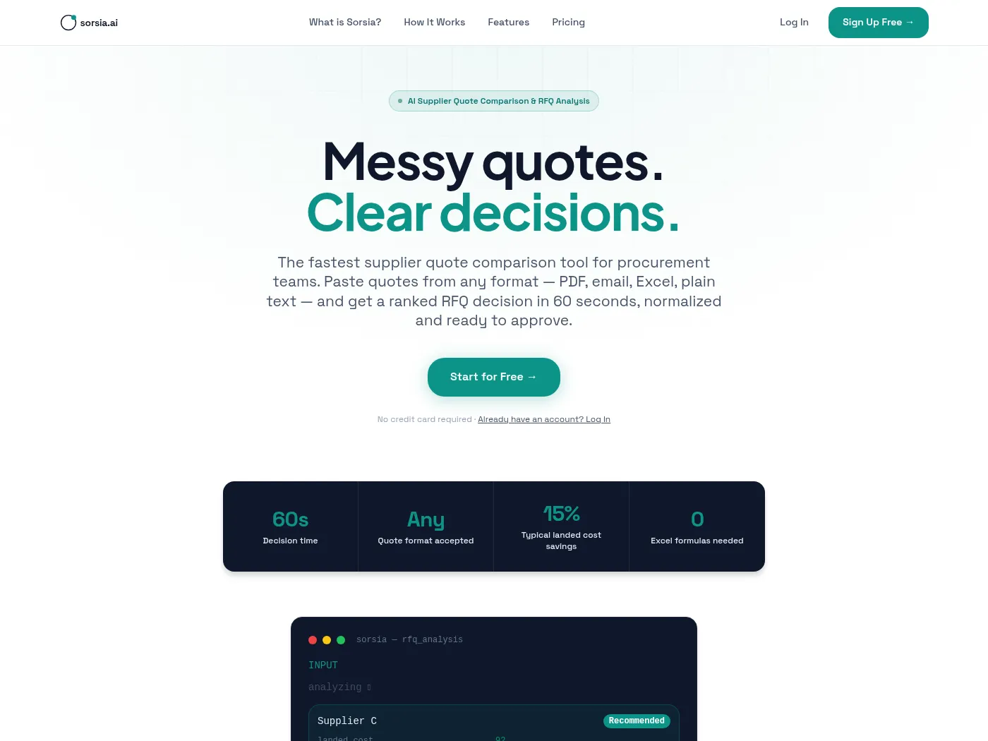 Sorsia Decision Engine